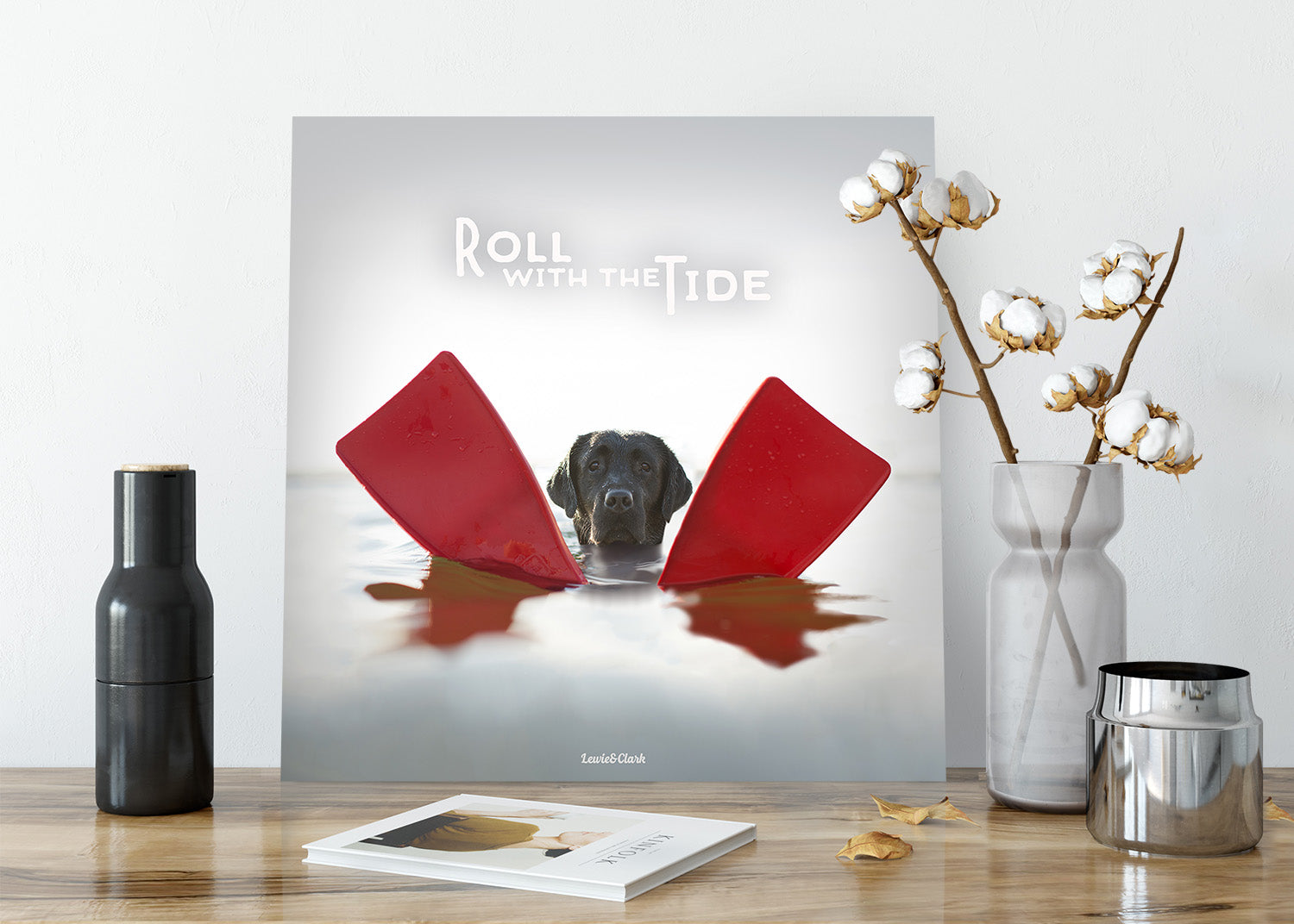 "Roll With The Tide" Dog Lover Canvas Art Quote - Labrador Retriever L ...