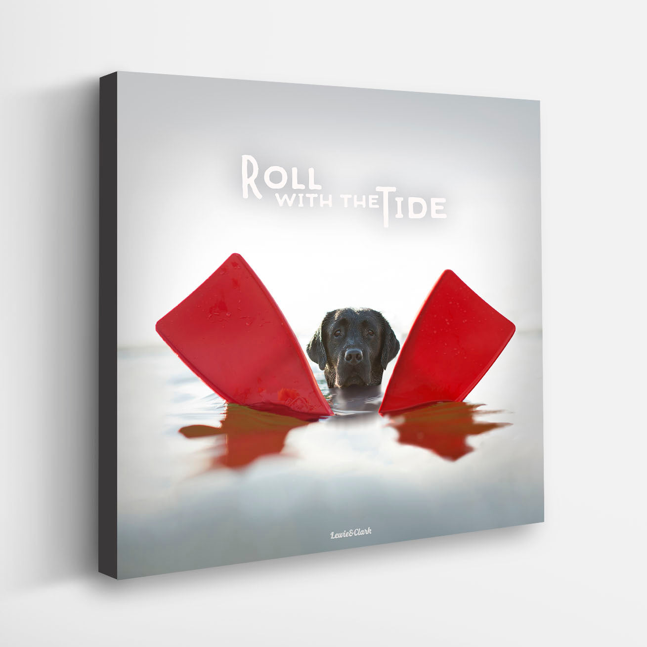 "Roll With The Tide" Dog Lover Canvas Art Quote - Labrador Retriever L ...